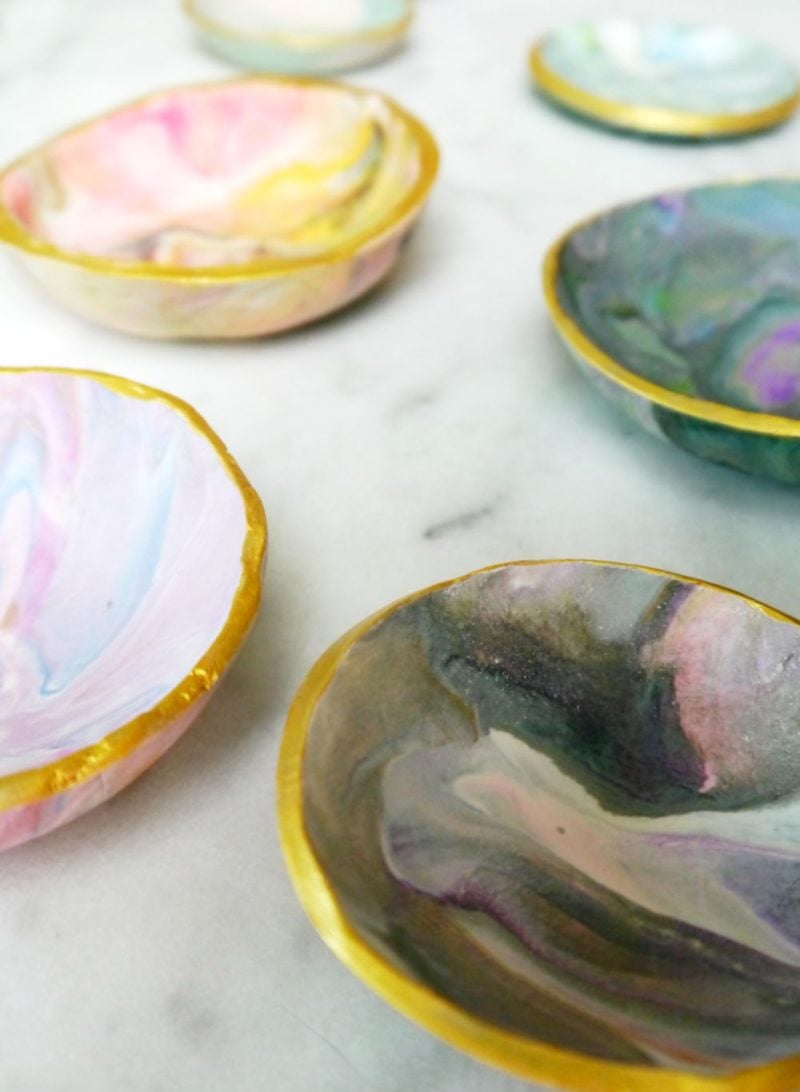 DIY Marbled Clay Jewelry Dishes - Jenni Raincloud