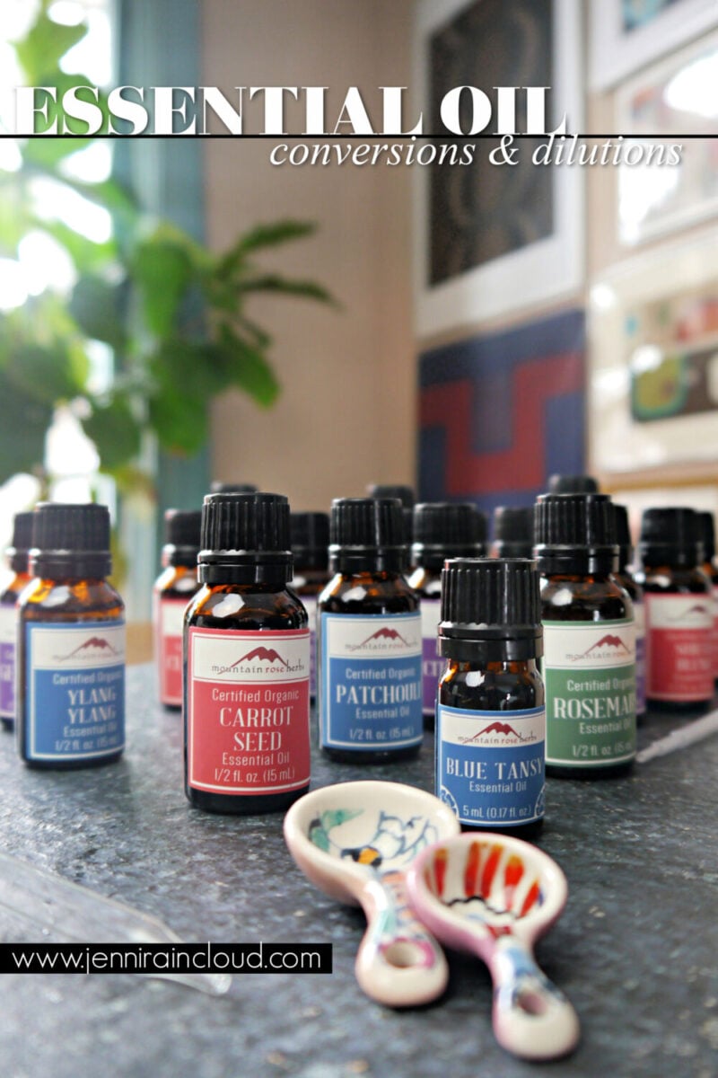 Essential Oil Conversions and Dilutions - Jenni Raincloud